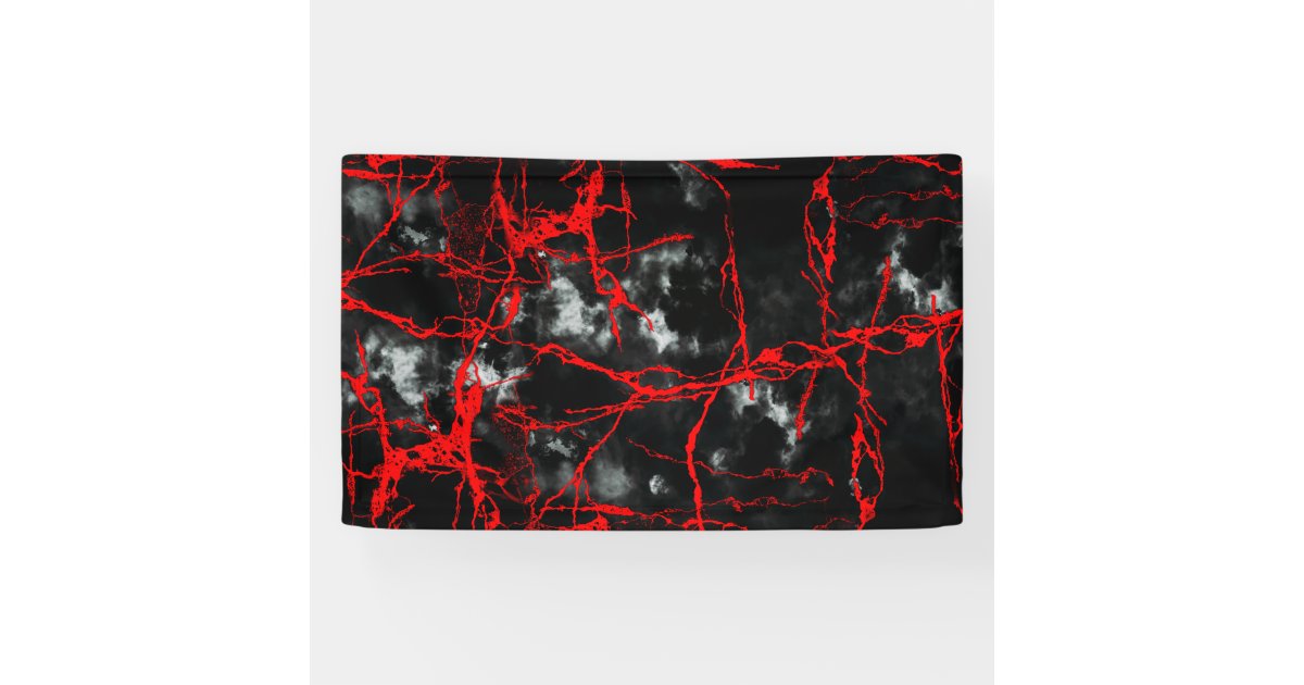 Horror Night Goth - Black and White,Red Banner | Zazzle