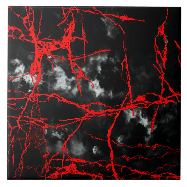 Horror Night Goth - Black and White,Red Ceramic Tile | Zazzle