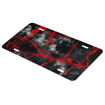 Horror Night Goth - Black and White,Red License Plate | Zazzle