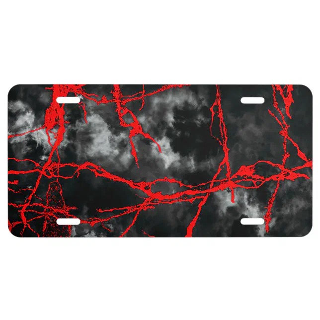 Horror Night Goth - Black and White,Red License Plate | Zazzle
