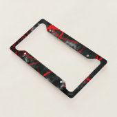 Horror Night Goth - Black and White,Red License Plate Frame | Zazzle