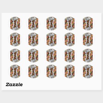 Horror Skeleton King Playing Card Classic Round Sticker | Zazzle