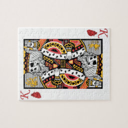 Horror Skeleton King Playing Card Jigsaw Puzzle | Zazzle