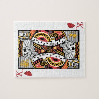 Horror Skeleton King Playing Card Jigsaw Puzzle | Zazzle