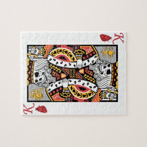 Horror Skeleton King Playing Card Jigsaw Puzzle | Zazzle
