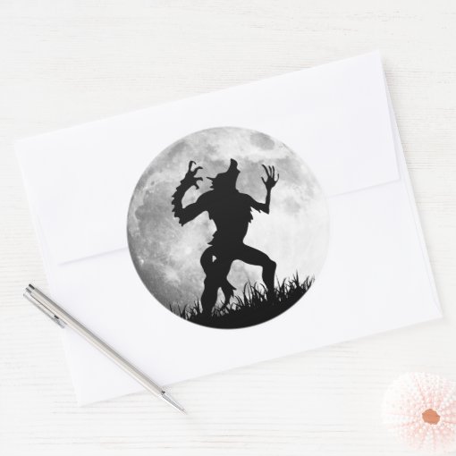 Horror Werewolf Full Moon Transformation - Cool Classic Round Sticker ...