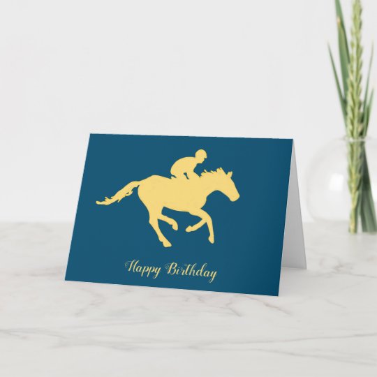 Horse and Jockey Racing Birthday Card | Zazzle.com
