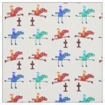 Horse Rider Jockey Silks on Bright Blue Fabric | Zazzle.com