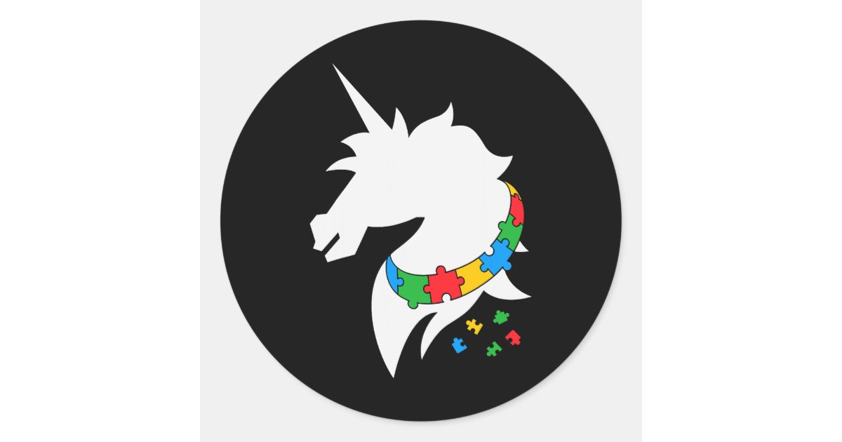 Horse Autism Awareness Horse Color Puzzle Kindness Classic Round ...
