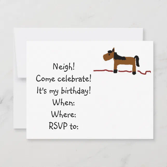 Horse Birthday Party Invitation | Zazzle