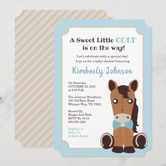 Horse Boy Baby Shower Invitation | Zazzle