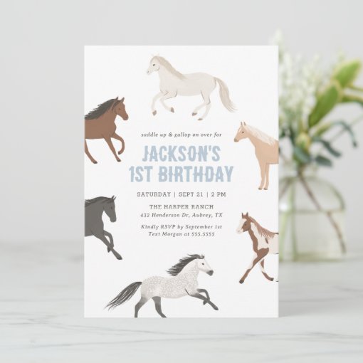 Horse Boy Birthday Invitation | Zazzle