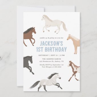 Horse Boy Birthday Invitation | Zazzle