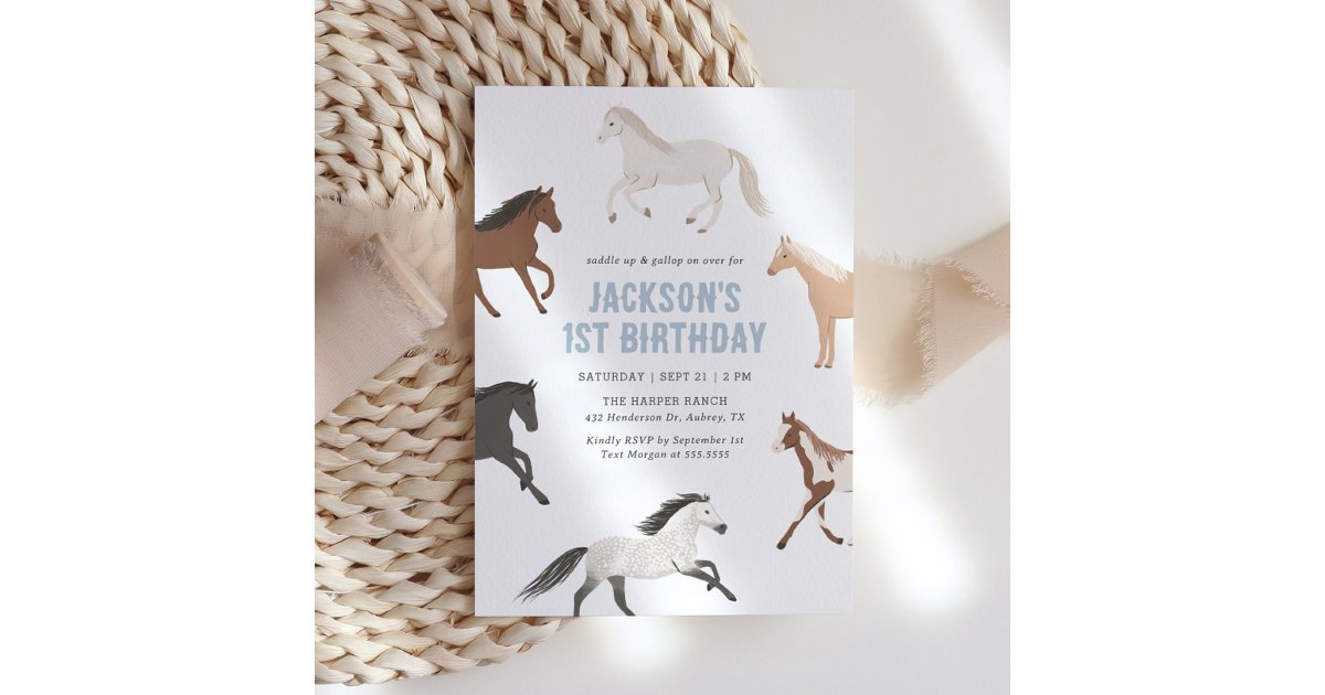 Horse Boy Birthday Invitation | Zazzle