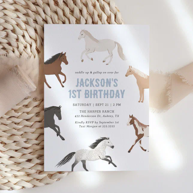 Horse Boy Birthday Invitation | Zazzle