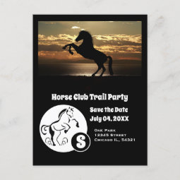 Horse Club Trail Party Monogram Photo Invitation Postcard | Zazzle