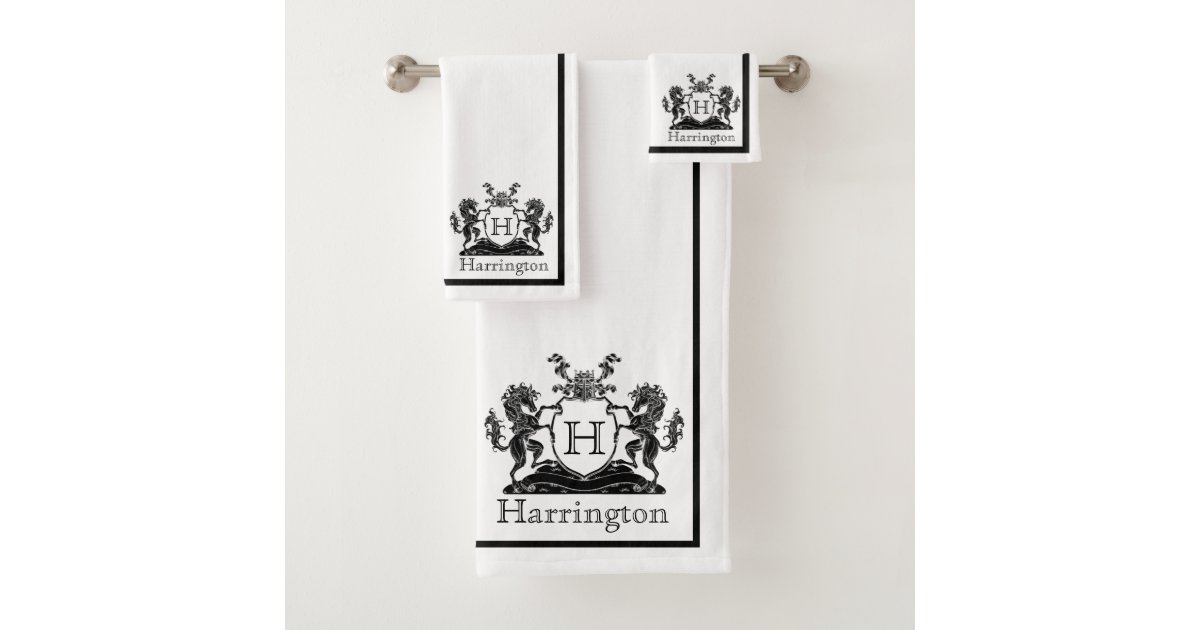 Horse Crest Bathroom Bath Towel Set | Zazzle