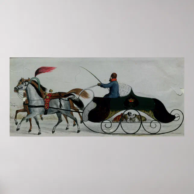 Horse Drawn Sleigh Poster | Zazzle