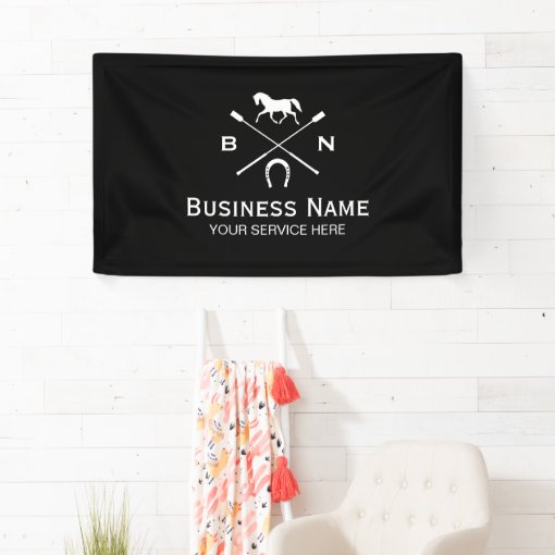 Horse Elegant Horseback Riding Equestrian Equine Banner | Zazzle
