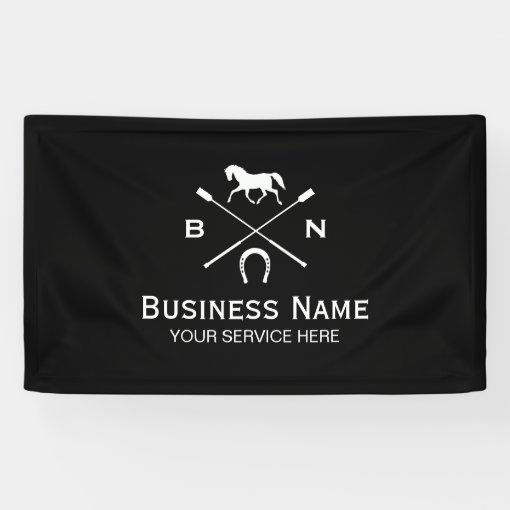Horse Elegant Horseback Riding Equestrian Equine Banner | Zazzle