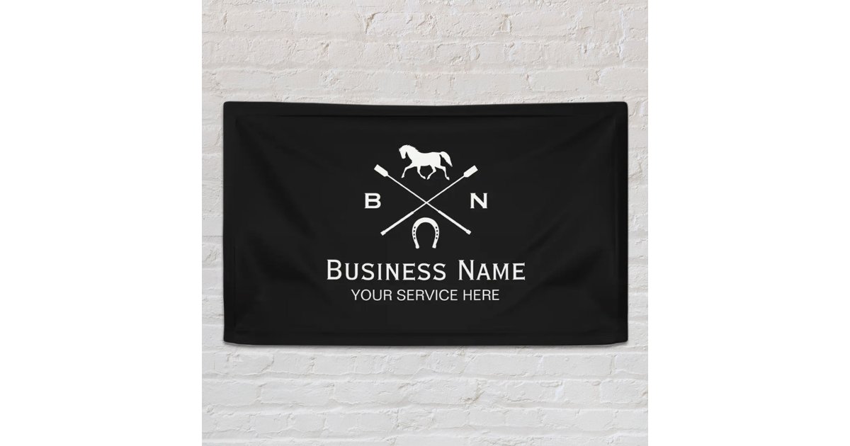Horse Elegant Horseback Riding Equestrian Equine Banner | Zazzle