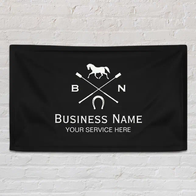 Horse Elegant Horseback Riding Equestrian Equine Banner | Zazzle