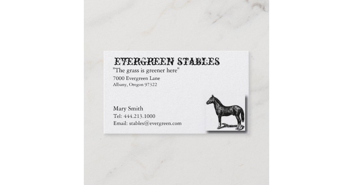 Horse Equine Business Card | Zazzle