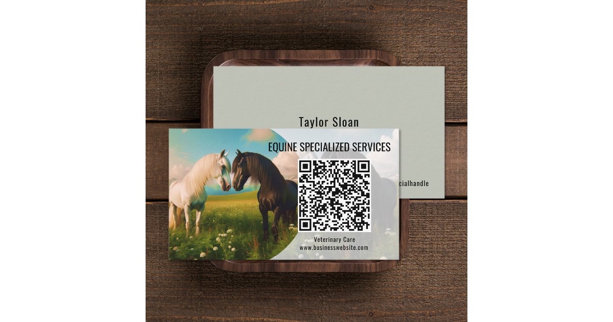 Horse Equine QR Code Business Cards | Zazzle