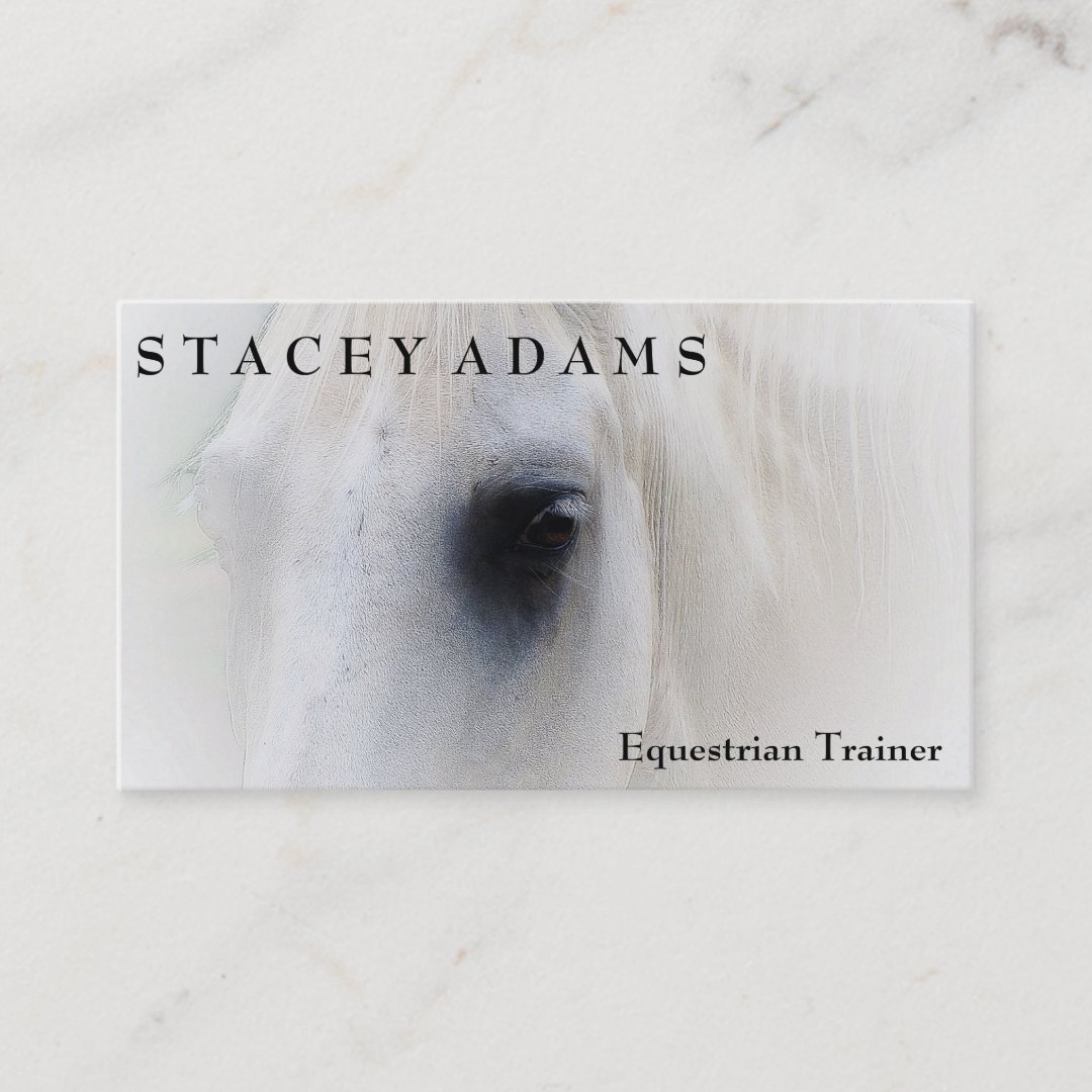 Horse Farm Equestrian Trainer Horseback Riding Business Card | Zazzle