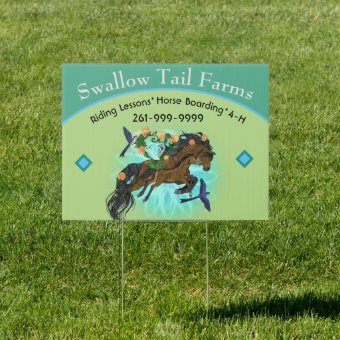 Horse Farm Riding Lessons, Boarding,and Show Sign | Zazzle