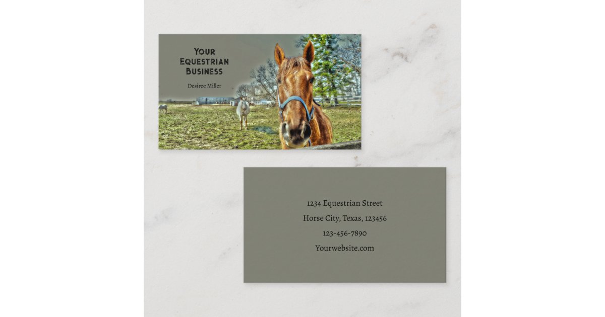 Horse Farm Rustic Country Business Card | Zazzle