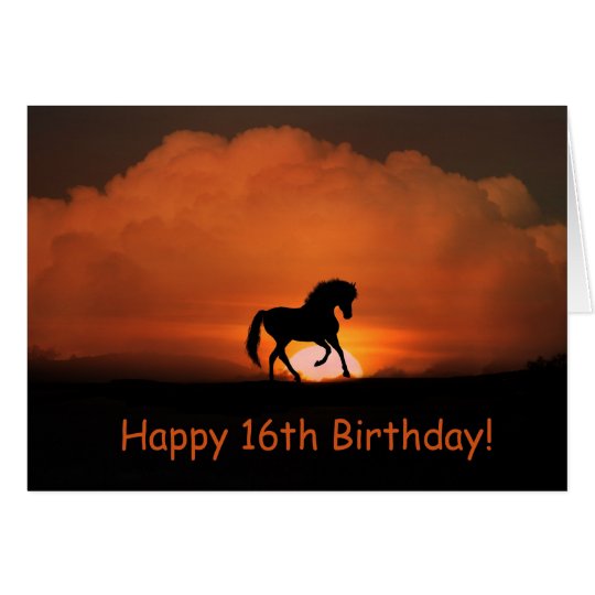Horse Happy 16th Birthday Card | Zazzle.com