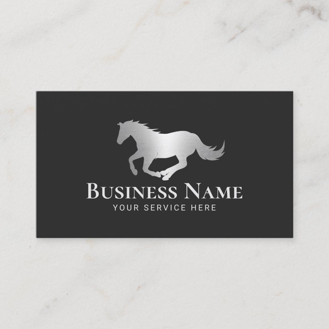 Horse Horseback Riding Instructor Modern Equine Business Card | Zazzle