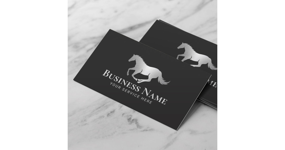 Horse Horseback Riding Instructor Modern Equine Business Card | Zazzle