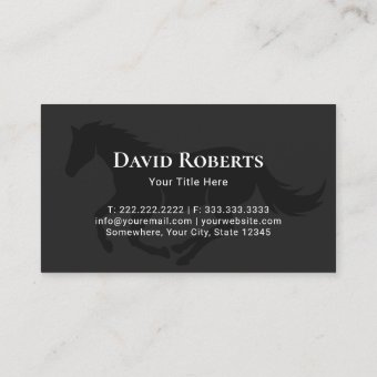 Horse Horseback Riding Pony Club Modern Equine Business Card | Zazzle