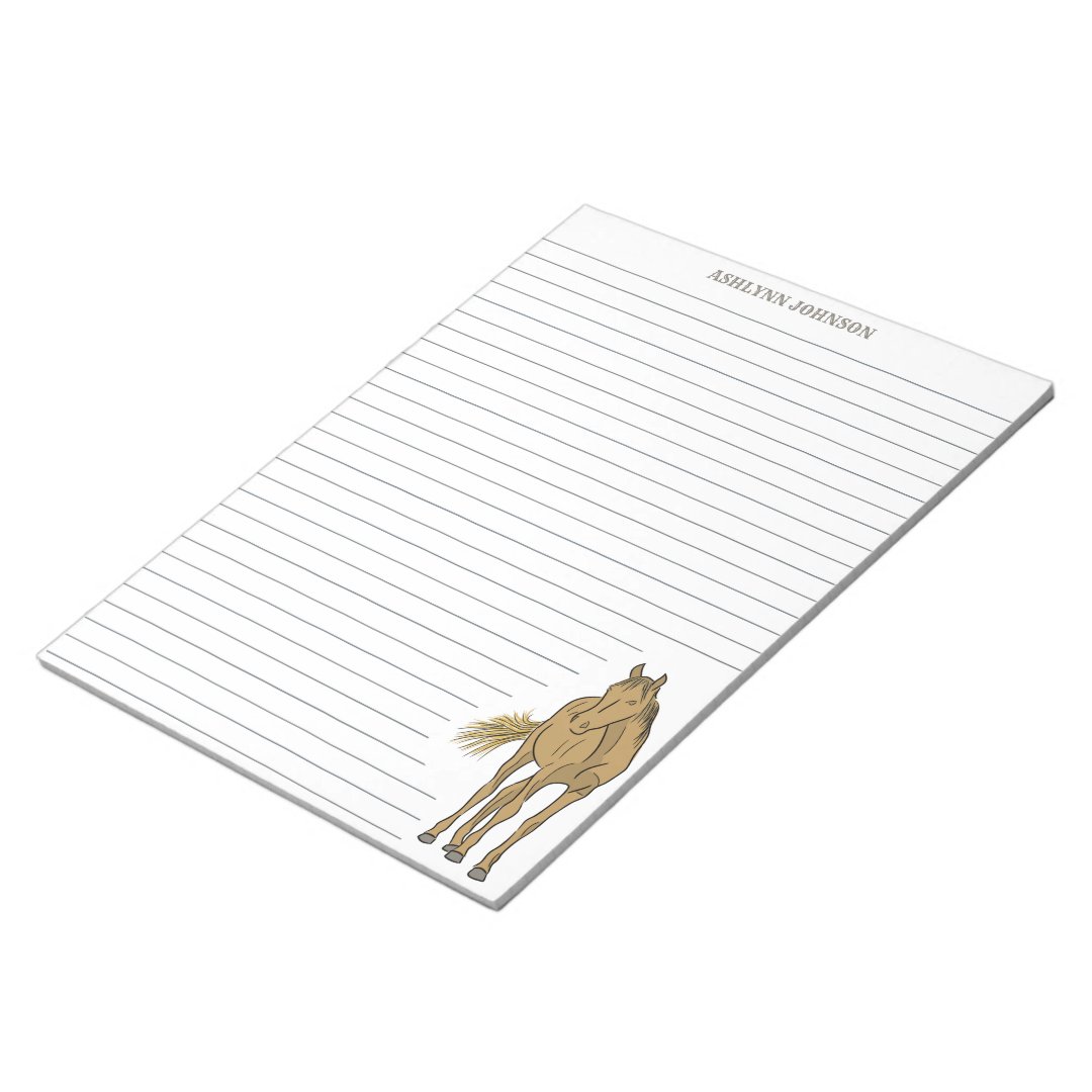 Horse Illustration Lined Stationery Writing Paper Notepad | Zazzle