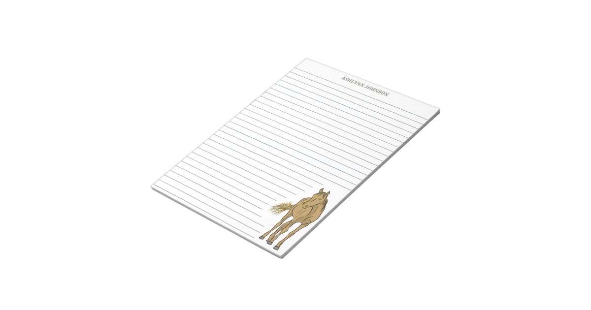 Horse Illustration Lined Stationery Writing Paper Notepad | Zazzle