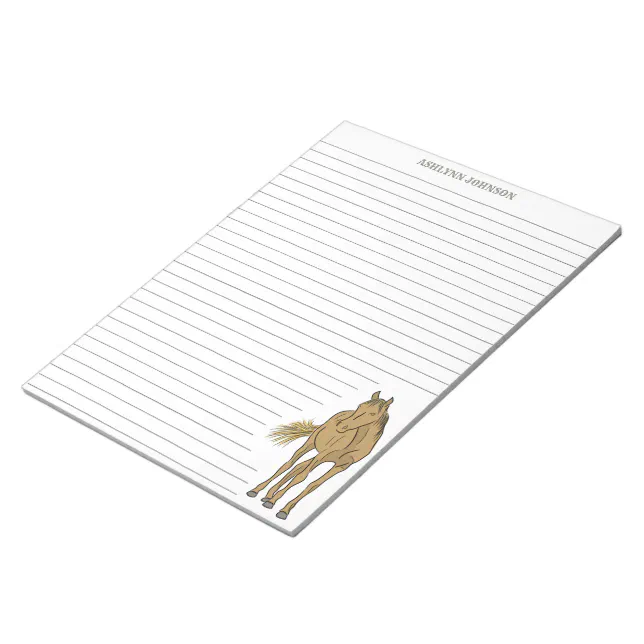 Horse Illustration Lined Stationery Writing Paper Notepad | Zazzle