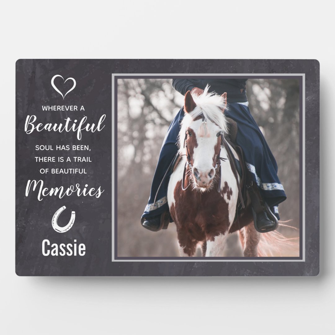 Horse Loss Photo Keepsake Pet Quote Horse Memorial Plaque | Zazzle