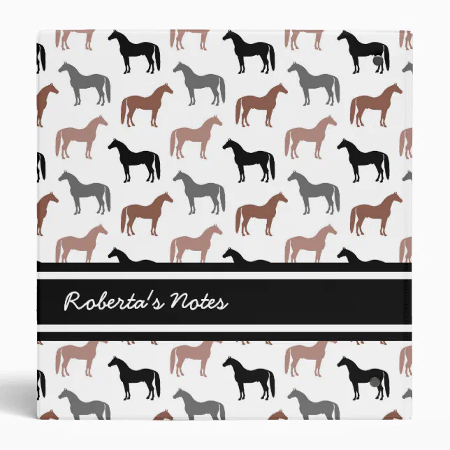 Horse Lover's Pattern 3 Ring Binder | Zazzle