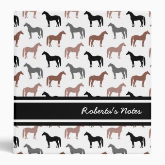 Horse Lover's Pattern 3 Ring Binder | Zazzle