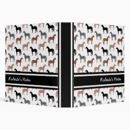 Horse Lover's Pattern 3 Ring Binder | Zazzle