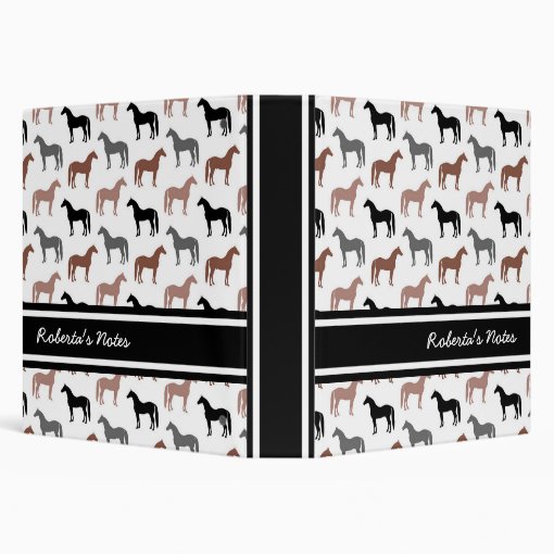 Horse Lover's Pattern 3 Ring Binder | Zazzle
