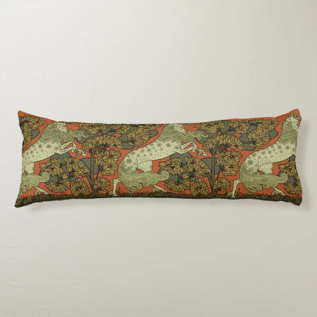Horse Medieval Arts Crafts Art Nouveau Body Pillow | Zazzle