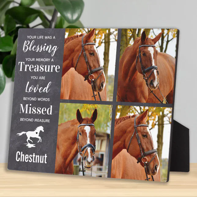 Horse Memorial Gift Horse Loss Sympathy Keepsake Plaque | Zazzle