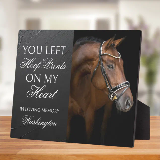 Horse Memorial Keepsake Equestrian Custom Photo Plaque | Zazzle