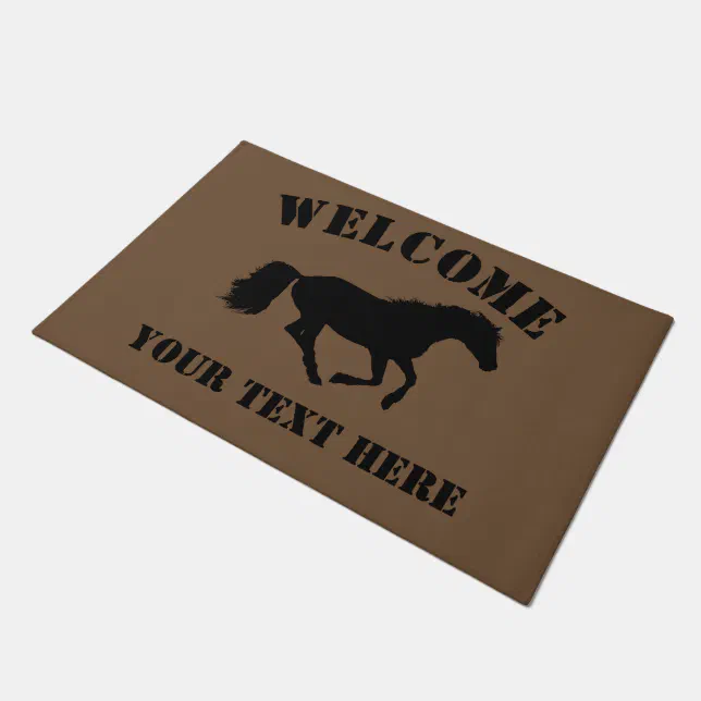 Horse or pony riders welcome doormat | Zazzle
