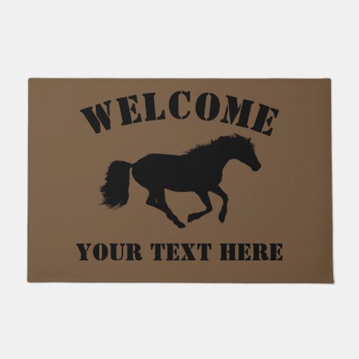Horse or pony riders welcome doormat | Zazzle