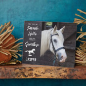 Horse Photo - Hello Goodbye Quote - Horse Memorial Plaque | Zazzle