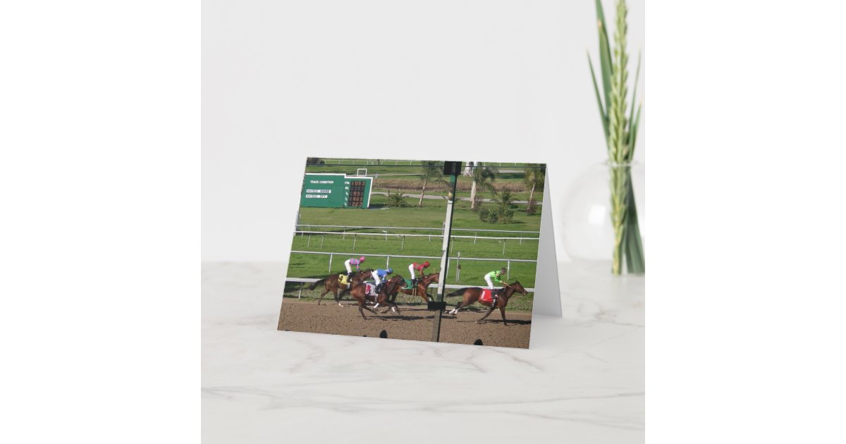 Horse Race Greeting Card | Zazzle